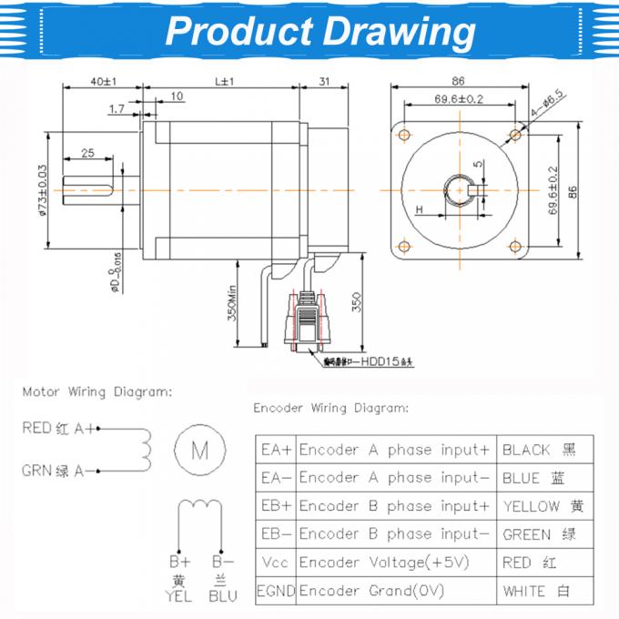 12Nm 60V Power Supply 3 Axis Closed Loop Stepper Motor